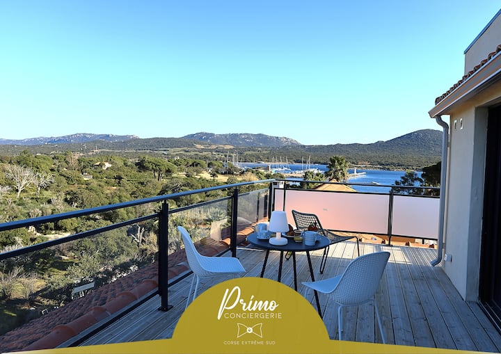 Superbe Studio - Terrasse 360° Avec Vue Mer - Plage de Figari