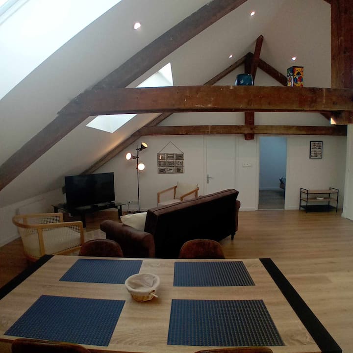Charmant Loft Sous Les Combles Avec 2 Chambres - Audincourt