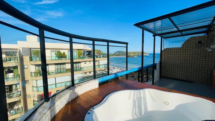 Cobertura Duplex Excelente Pé Na Areia C/ Jacuzzi - Cabo Frio