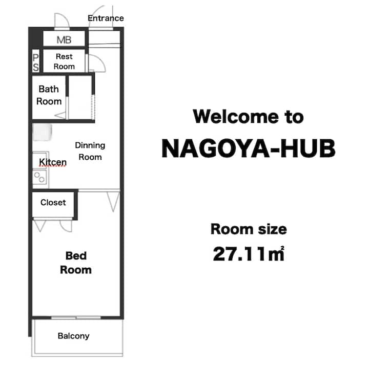 Nagoya-hub｜名古屋駅近｜家具付き｜wifi高速｜生活設備完備｜駅徒歩４分 - Nagoya