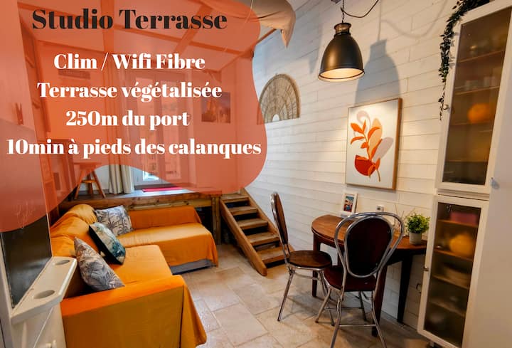 Le Jardin Suspendu -Studio-terrasse-clim-wifi - La Ciotat