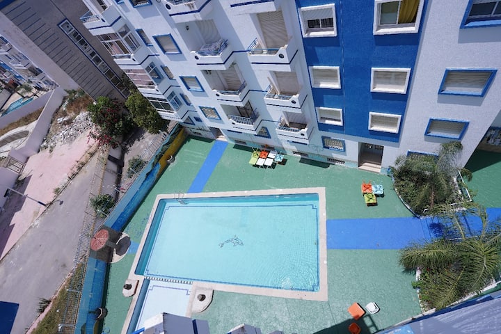 Appartement à Louer à Martil,2 Ch,balcon،piscine - Martil