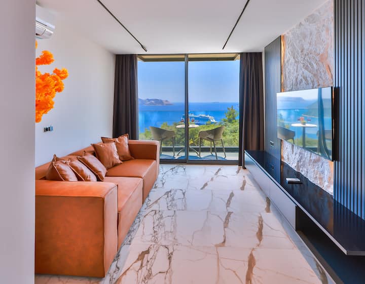 Serenity Pearl Vista - Küvetli & Deniz Manzaralı - Kaş