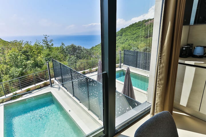 Orange Tree Pool Villa • Deluxe Sea View Pool - Montenegro