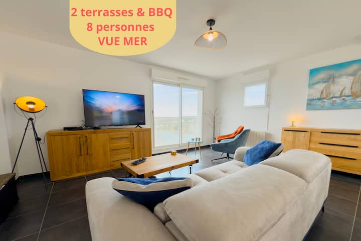 "L'horizon Bleu": Grande Maison Spatieuse Vue Mer - Cotentin