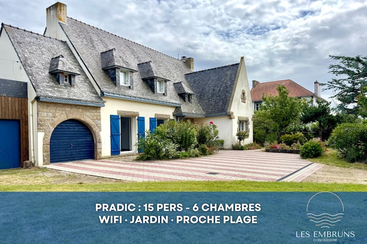 Pradic : 15 Pers • Cheminée • Jardin • Mer à Pied - Carnac