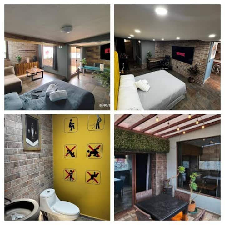 8 Pax Casa Estilo Industrial Para Grupos - Metepec