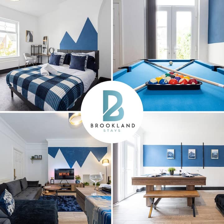 Furnished 4b Home | Parking, Fast Wifi, Pool Table - Manchester