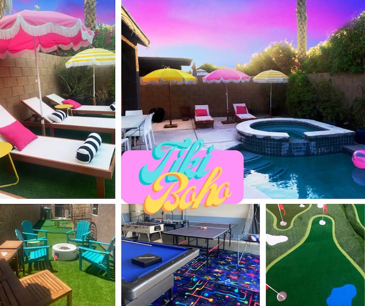 Tiki Boho! Pool/spa/arcade/outdoor Tv-sleeps16 - Indio, CA