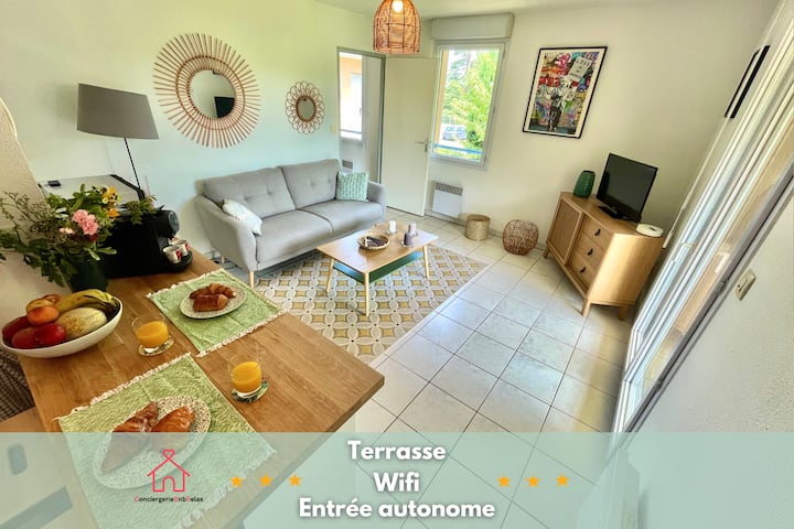 * Balcon Nature * Terrasse - Tv - Fibre - Muret