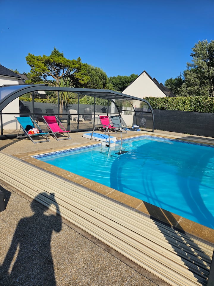 Maison Agréable&calme,plage à900m,piscine Couverte - Erdeven