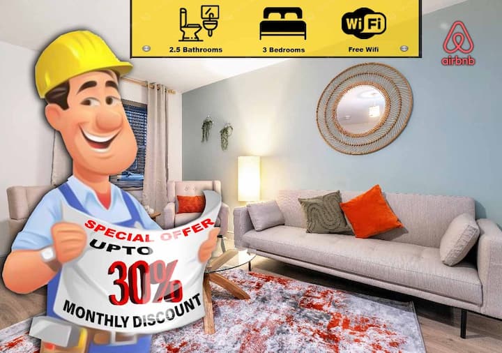 3br Home For 6 • Contractor Ready • 30% Discount - Peterborough, Royaume-Uni