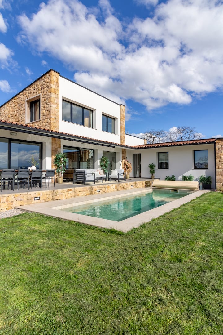 Ah Villa De Lujo Con Piscina Y Vistas En Asturias - Oviedo
