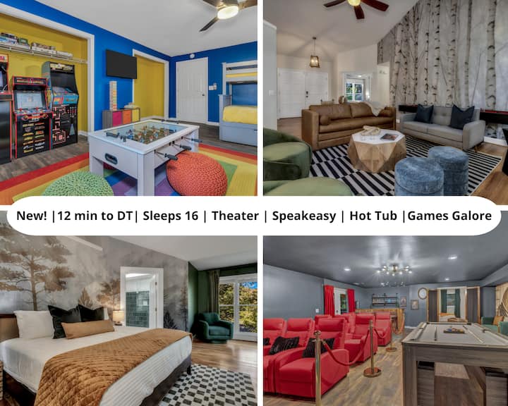 New! | Sleeps 16 | Hot Tub | Theatre | Games - Asheville, NC