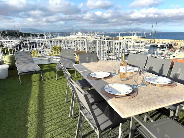 Port Rivage - House With Panoramic Roof Terrace - Antibes