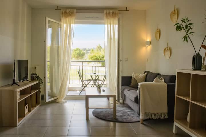 T2 - Cosy, Piscine, Vue Sur Le Golf - Montpellier