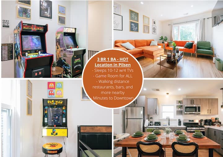 5 Mins To Downtown Chi Sleeps 12 - Free Parking - Chicago