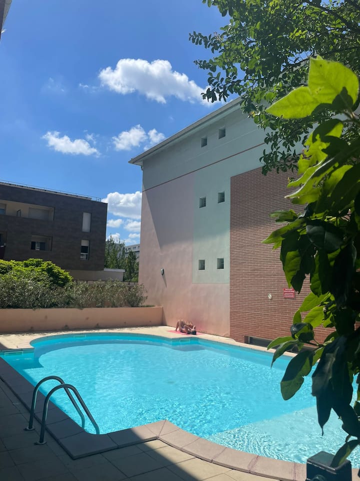 Appartement Paisible 2 Chambres Piscine Et Parking - Toulouse
