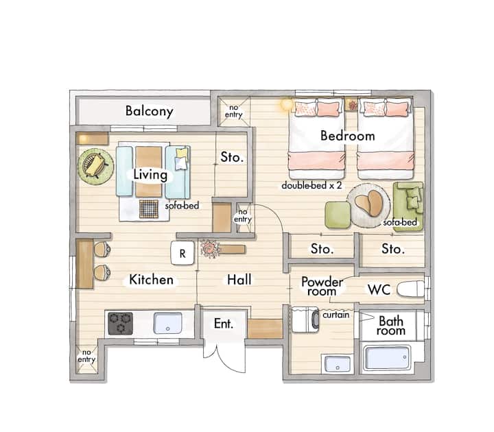 Family Stay｜6 Guests｜near Haneda｜57㎡｜baby Friendly - Yokohama