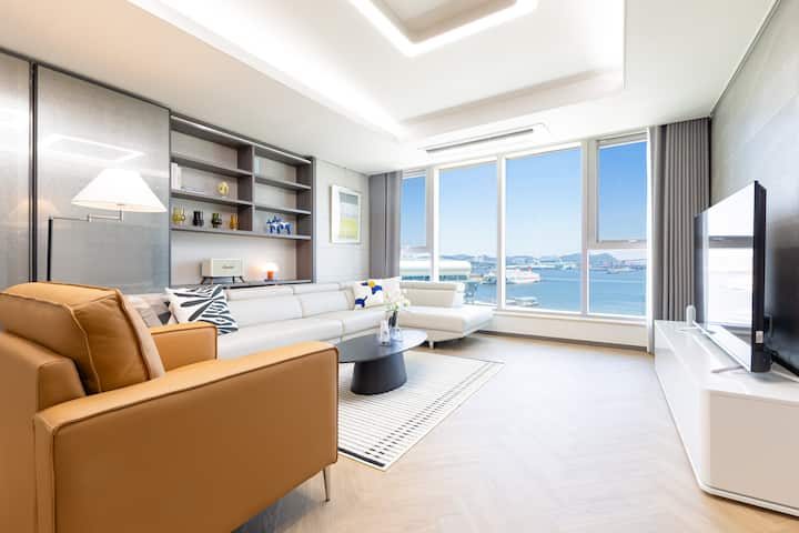 【부산역 5분】 #오션뷰#가족 - 124m²｜최대9인｜침대4｜취사+빨래o /짐보관+무료주차 - Busan