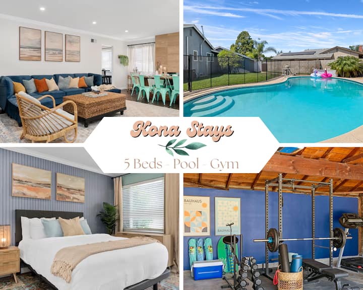 *Coastal Disney Escape | 5 Beds, Pool, Gym, Games - Buena Park, CA