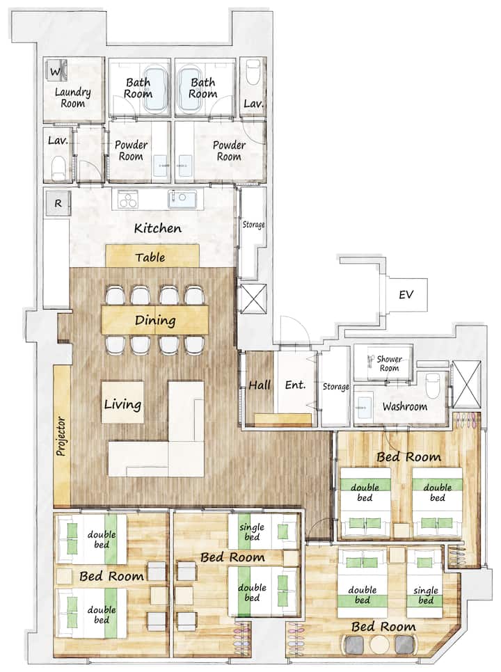 Neojapanese Suite/4ktheater/konbini 1 Min/3bath4br - Asahikawa