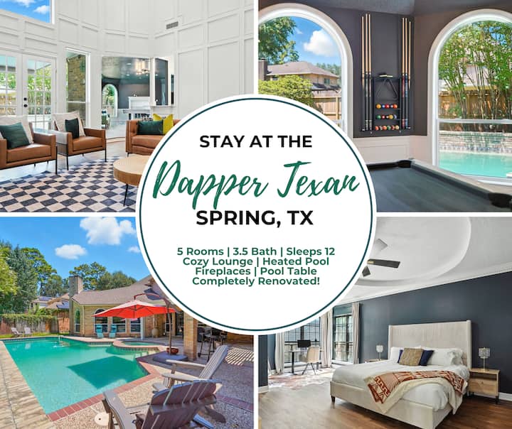 The Dapper Texan | Heated Pool, Spa & Game Room - Tomball