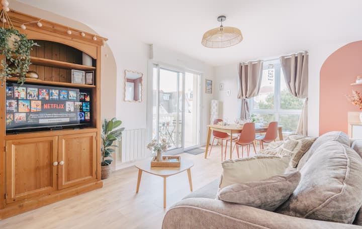 Rose Mer : Appt 4 Pers, Parking Privé, 2 Pas Plage - Plage de Wimereux