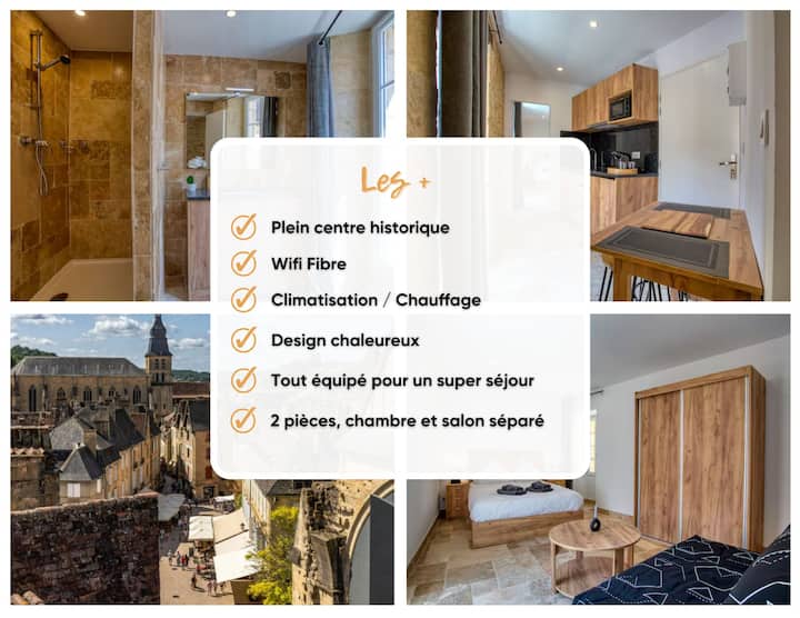 2 Pièces, Plein Centre, Climatisation, "Clariande" - Sarlat-la-Canéda
