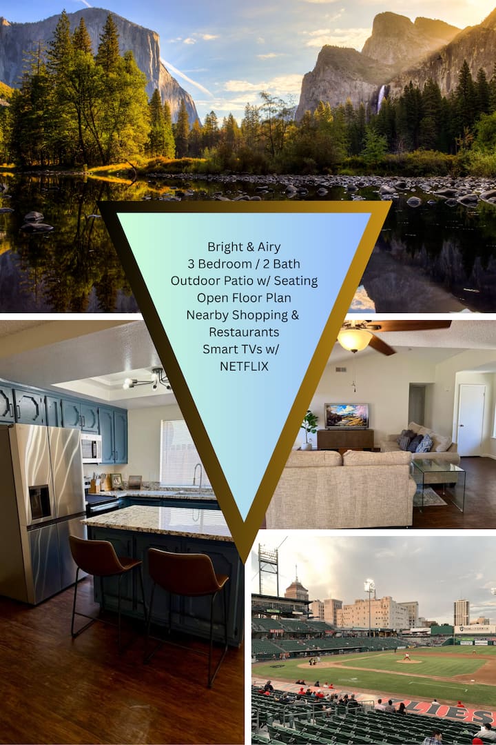 Bright & Airy Family Retreat 3 Bedroom 2 Bathroom - Fresno, CA