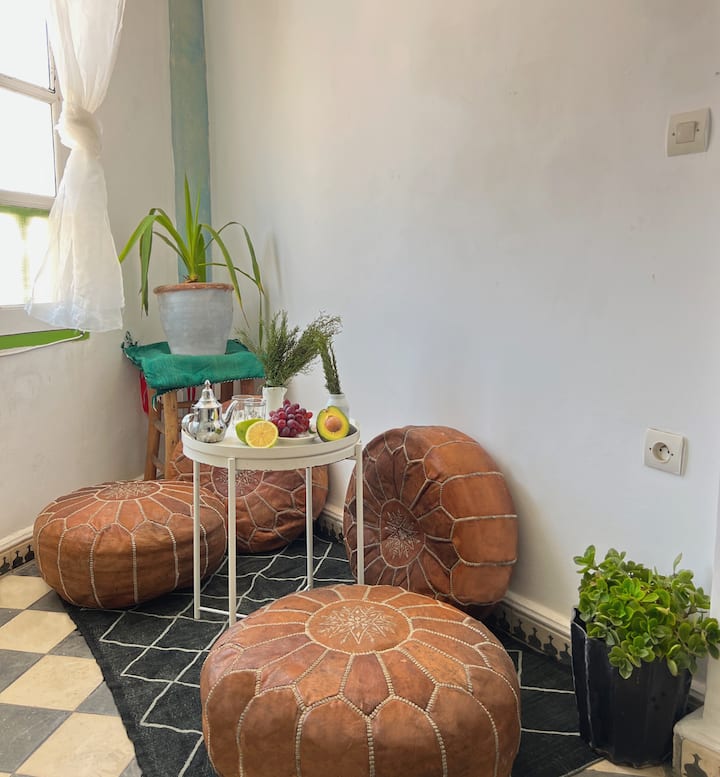 Room With Two Beds And Rooftop With Sea View - Essaouira