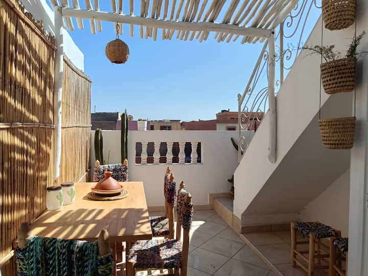Rooftop 360 Lumineux Beldi Chic 2 à 6 Voyageurs - Essaouira