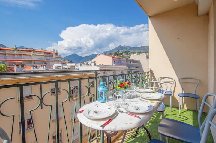 Menton, Studio Pour 3 Personnes, Proche Gare - Plage Hawaii - Menton