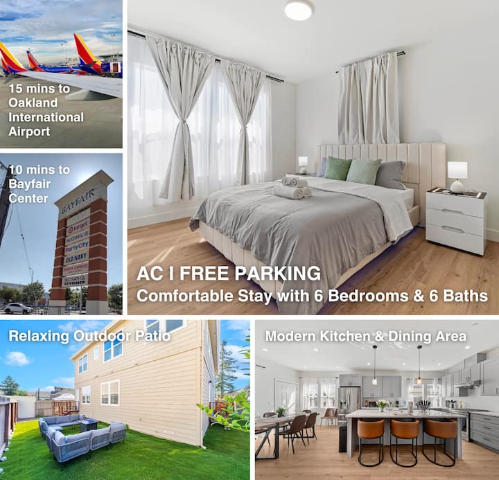 Massive 6br Home In Hayward, Ac/free Parking - Hayward