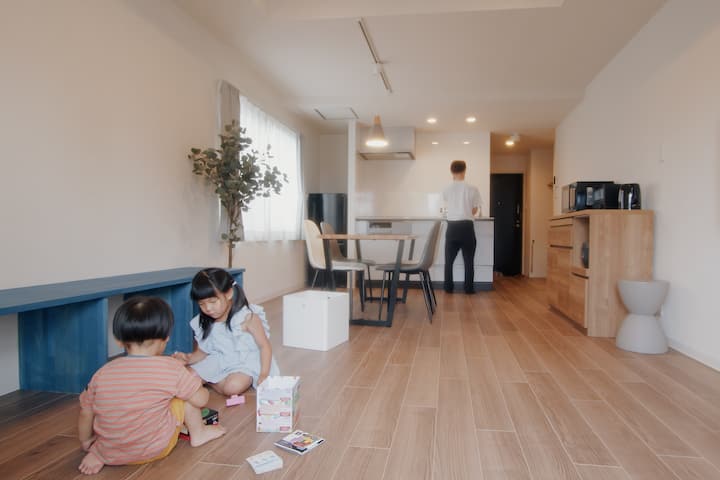 6名ファミリー向け｜札幌中心・駐車場無料・長期滞在向け｜57㎡｜藻岩山一望 - Sapporo