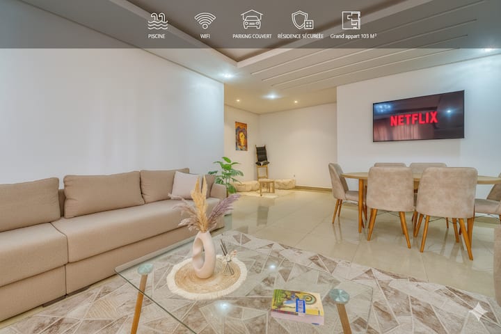 Idéal Famille – Grand Appart. + Piscine à Agadir - Agadir