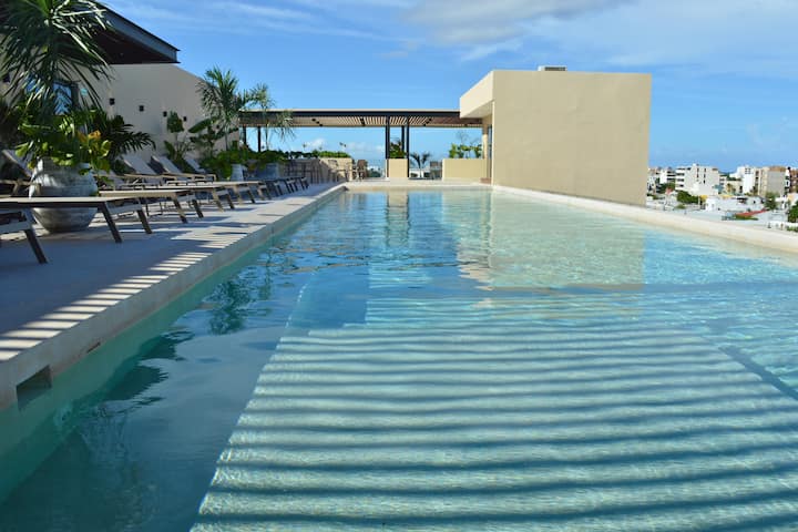 Studio Moderne Centre De Playa Rooftop Gym Piscine - Mexico