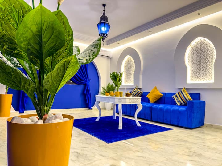 Suite Majorelle L Gueliz-balcon-clim-cinéma-wifi - 馬拉卡治