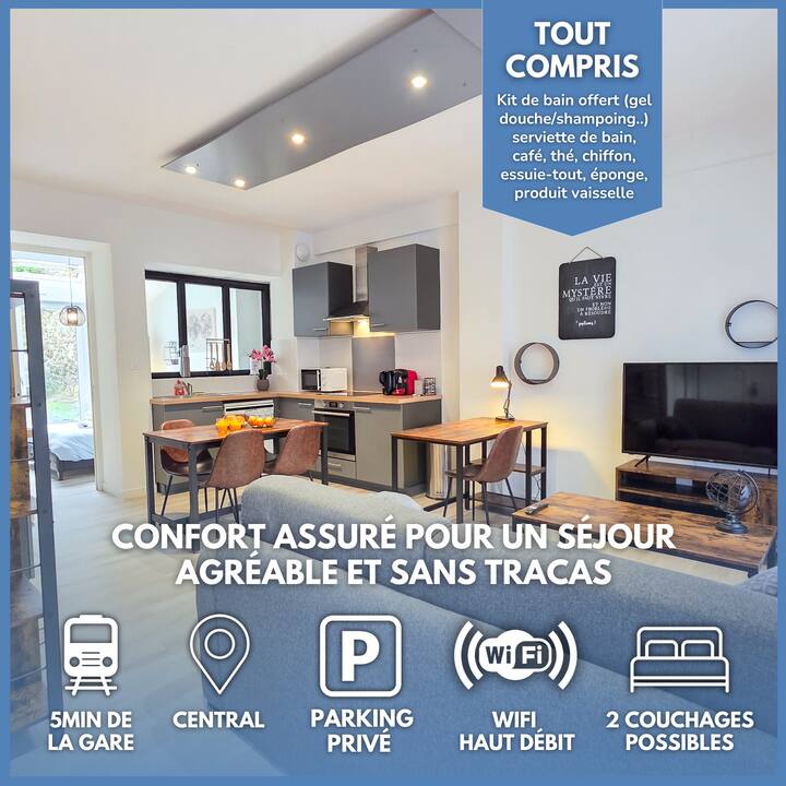 Le Métairie : Parking Privé, 5min Gare, Central - Saint-Brieuc