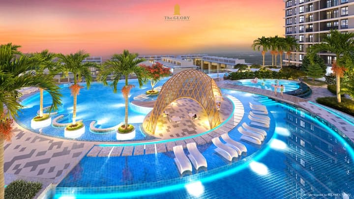 Premium Midori The Glory 2 Beds With Pool View* - Tan Uyen
