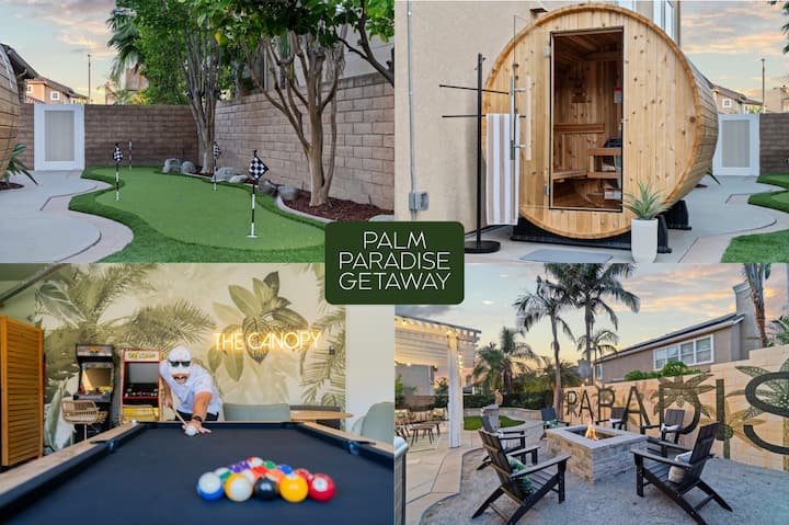 Palm Paradise: Hot Tub, Barrel Sauna, Putting - 애너하임