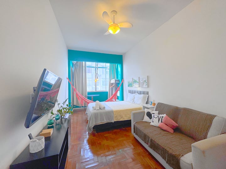 Copa Loft: Rede + Vista + Praia - Copacabana