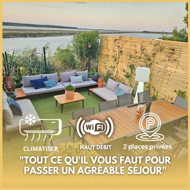 Villa Plage & Nature En Famille, 8 Pers, Parking - Frontignan