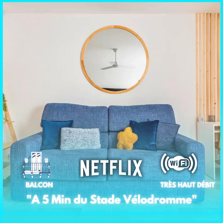 L'escapade-wifi-netflix-balcon-la Timone-vélodrome - Marsella