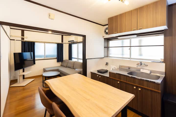 2ldkのアパートメントステイ｜博多駅から車で6分｜最大6人｜キッチン付きで長期滞在におすすめ - Fukuoka