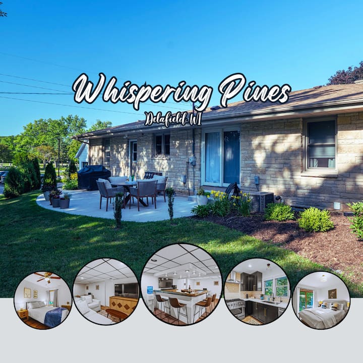 Whispering Pines | Downtown 3br + Game Room & Yard - Mud Lake, Oconomowoc