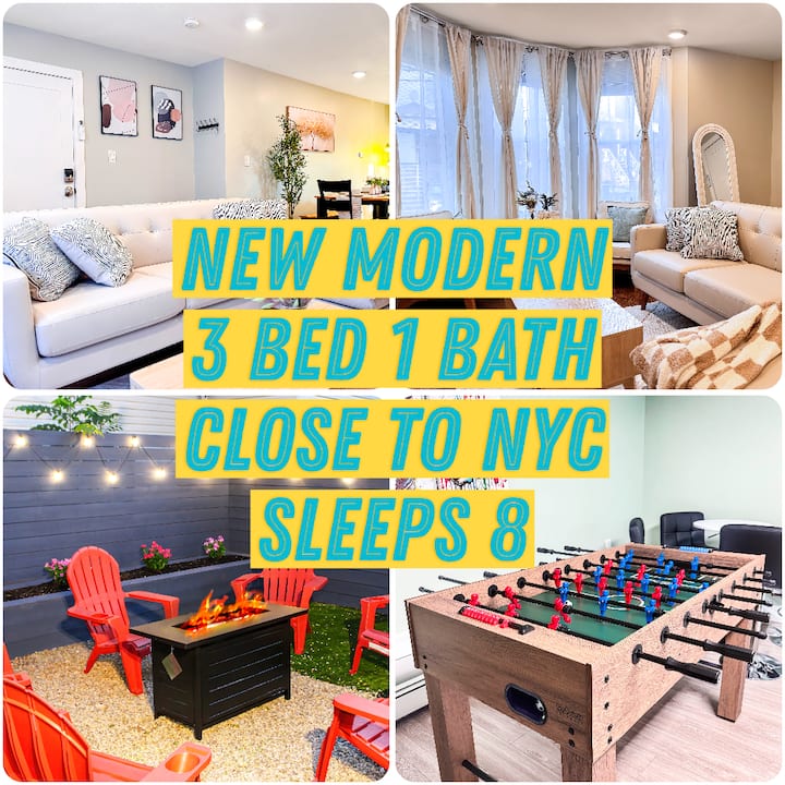 New Luxe! 3br Gem - Game Room Backyard-mins To Nyc - Hoboken, NJ