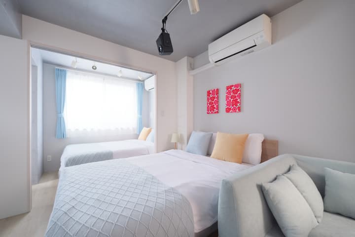 Monzen-nakacho 1ldk With Projector, 2 Double Beds - Akihabara Station