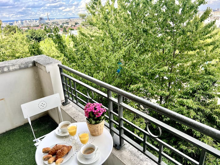ÉLégant Apt Avec Vue Tour Eiffel & Parking Privé - Châtillon