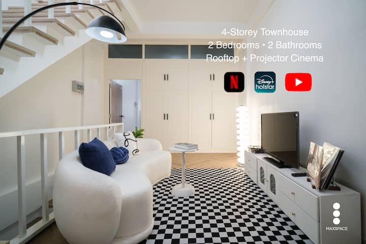 4-storey Townhouse • Rooftop Cinema• 3min Walk Bts - Phra Khanong